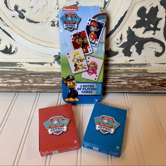 Nickelodeon | Toys | Paw Patrol 2 Decks Of Playing Cards With Tin New ...